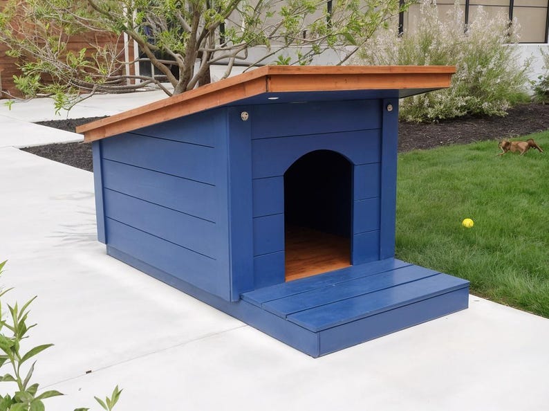 Modern Dog House Plans: Large Wooden Outdoor Shelter (PDF Download) - Etsy