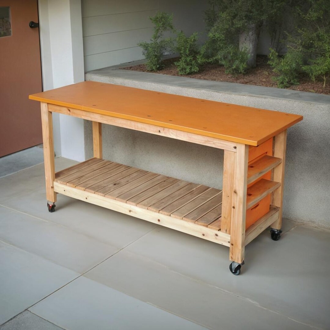 Heavy-duty Workbench Build Plan: 7ft Sturdy Work Table With Storage ...