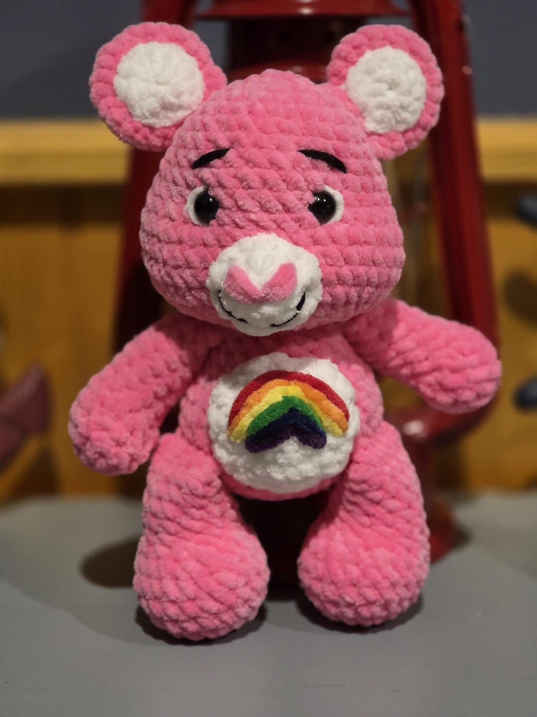 Handmade Crochet Rainbow Tummy Bear - Etsy