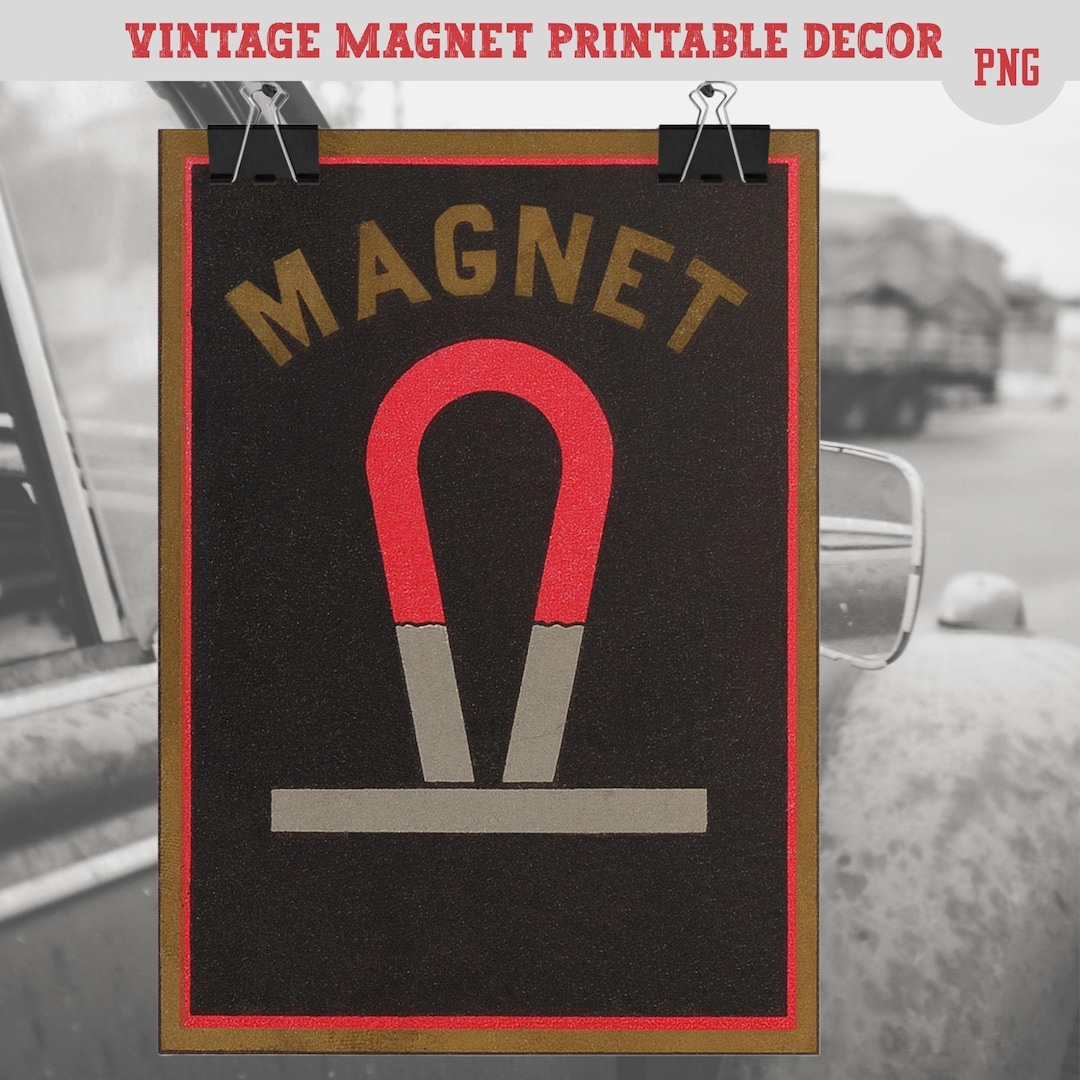 Vintage Magnet Poster Printable, Retro Science Wall Art, Mid Century ...