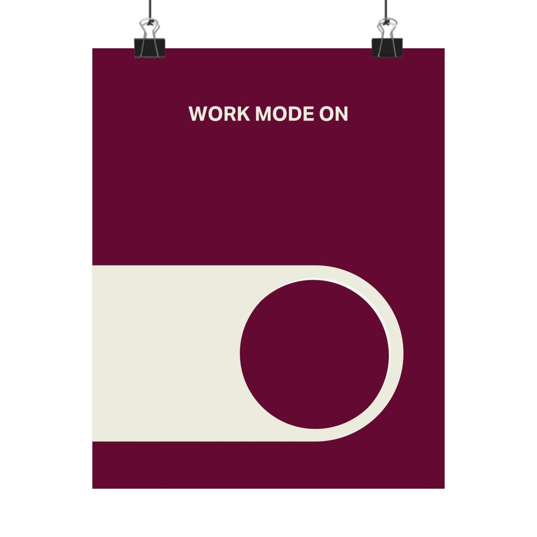 Work Mode on Office Wall Art Poster for Business Owners and ...