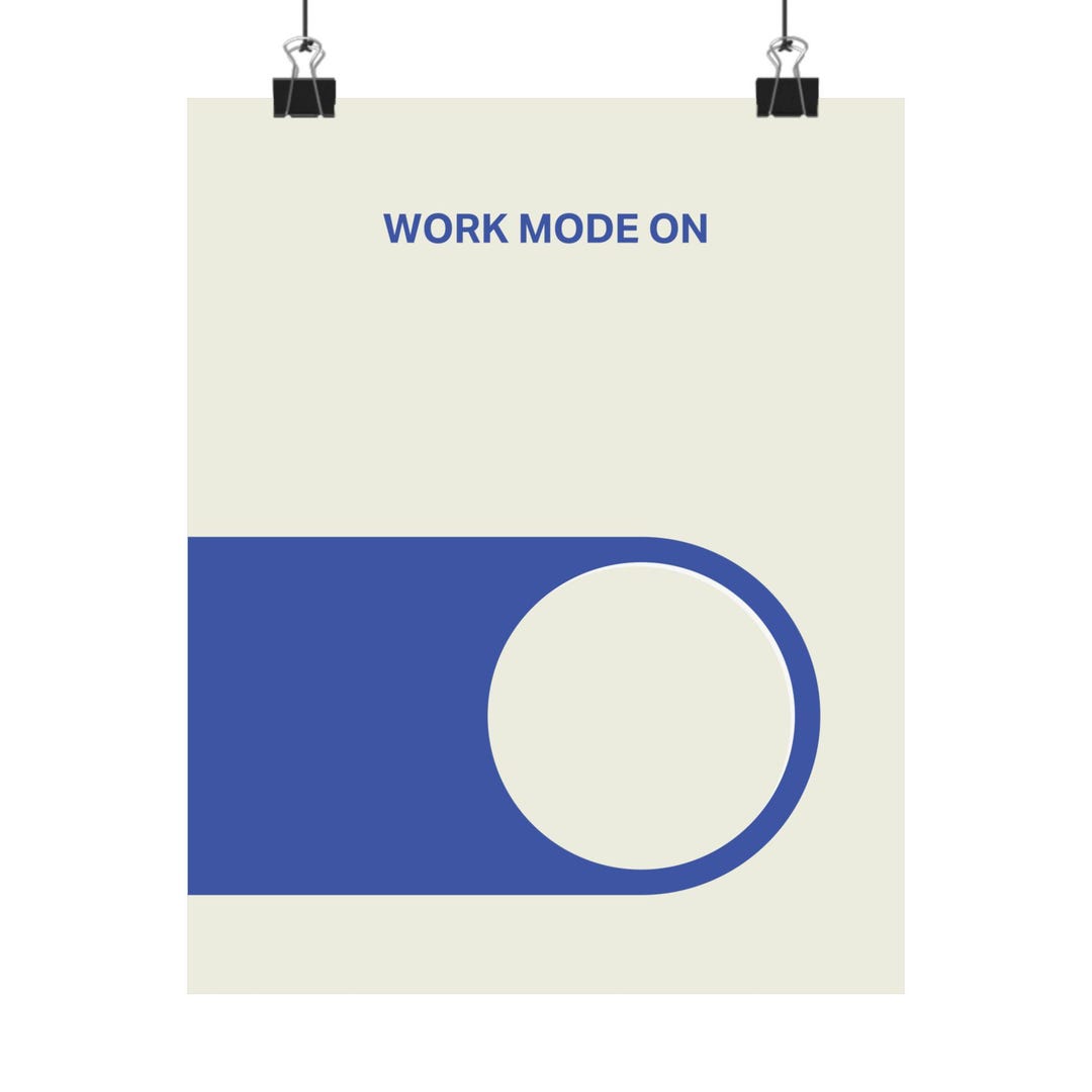 Work Mode on Office Wall Art Poster for Business Owners, Entrepreneurs ...