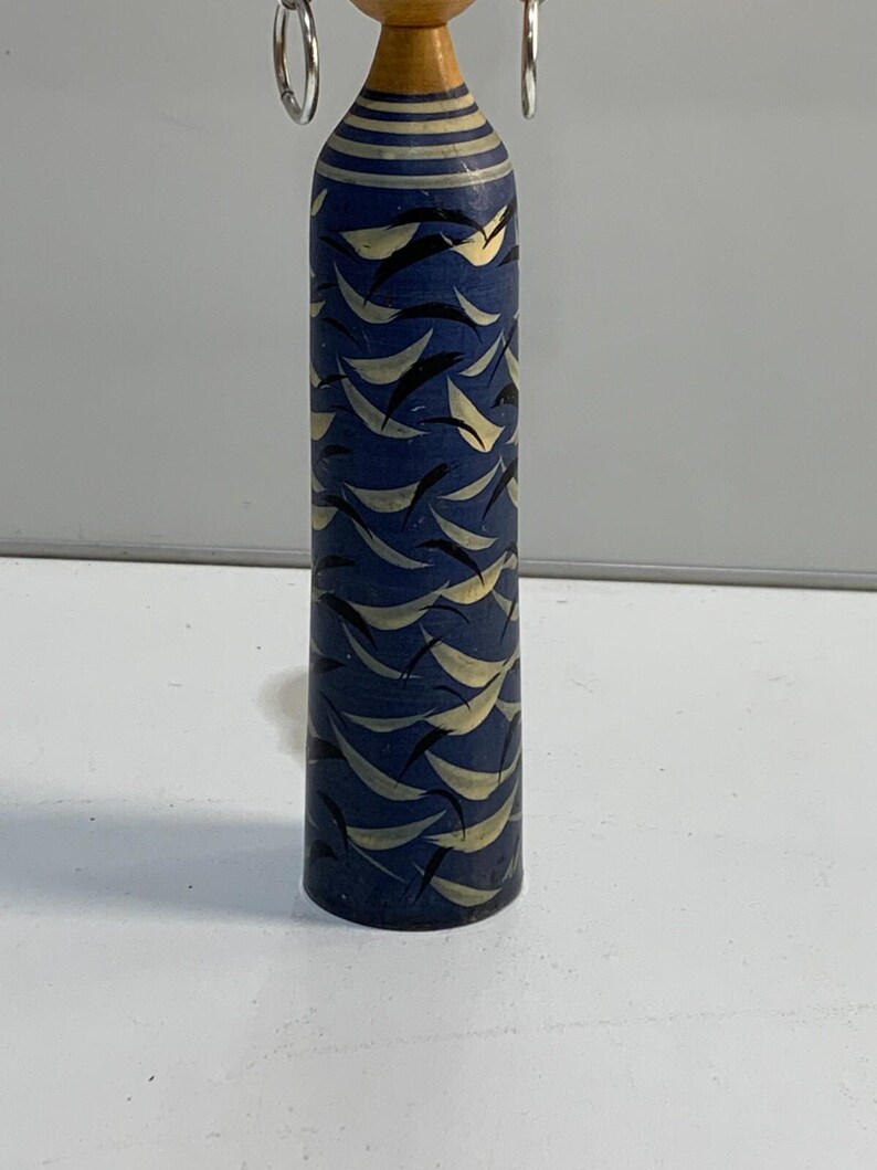 Vintage Middle Eastern Hand Painted Wood Spindle Doll | Folk Art ...