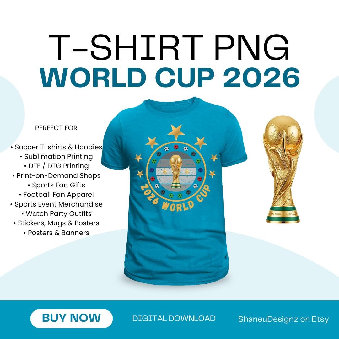 2026 World Cup Trophy PNG | WC Soccer Fan T-shirt Design (digital ...