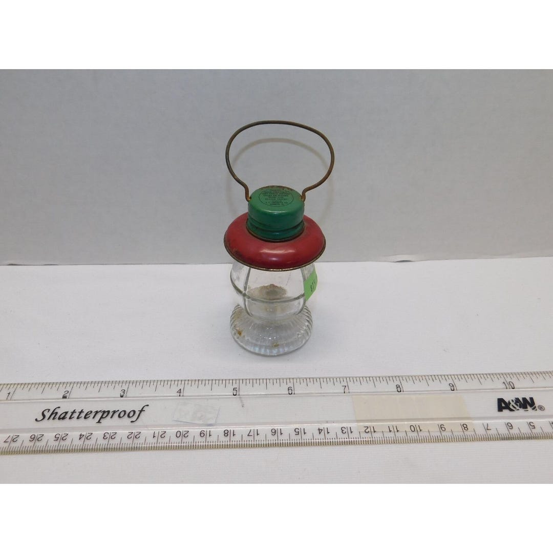 Vintage Embossed Glass Lantern Candy Container JC Crosetti Co Jeannette ...