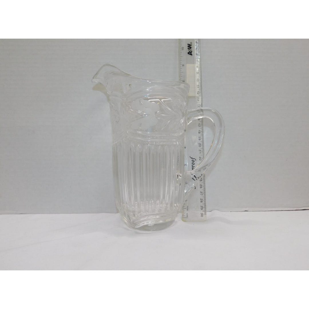 Vintage Cut Glass Crystal Pitcher 9" - Etsy