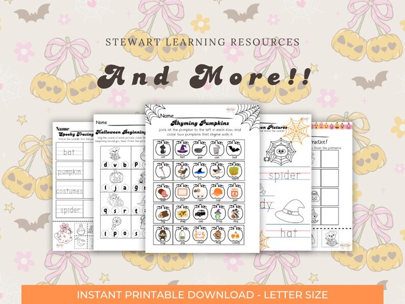 Halloween Themed Worksheets | Printable Learning Bundle | Pre-k ...