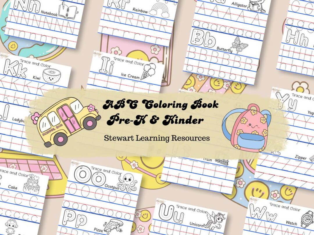 ABC Coloring Book: Preschool Letter Recognition Worksheets (digital ...
