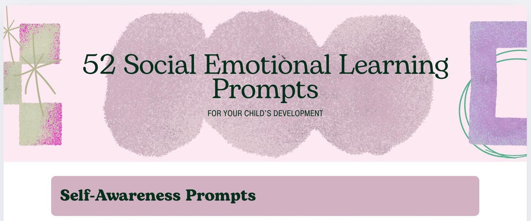 52 Social Emotional Learning Prompts for Your Child - Etsy