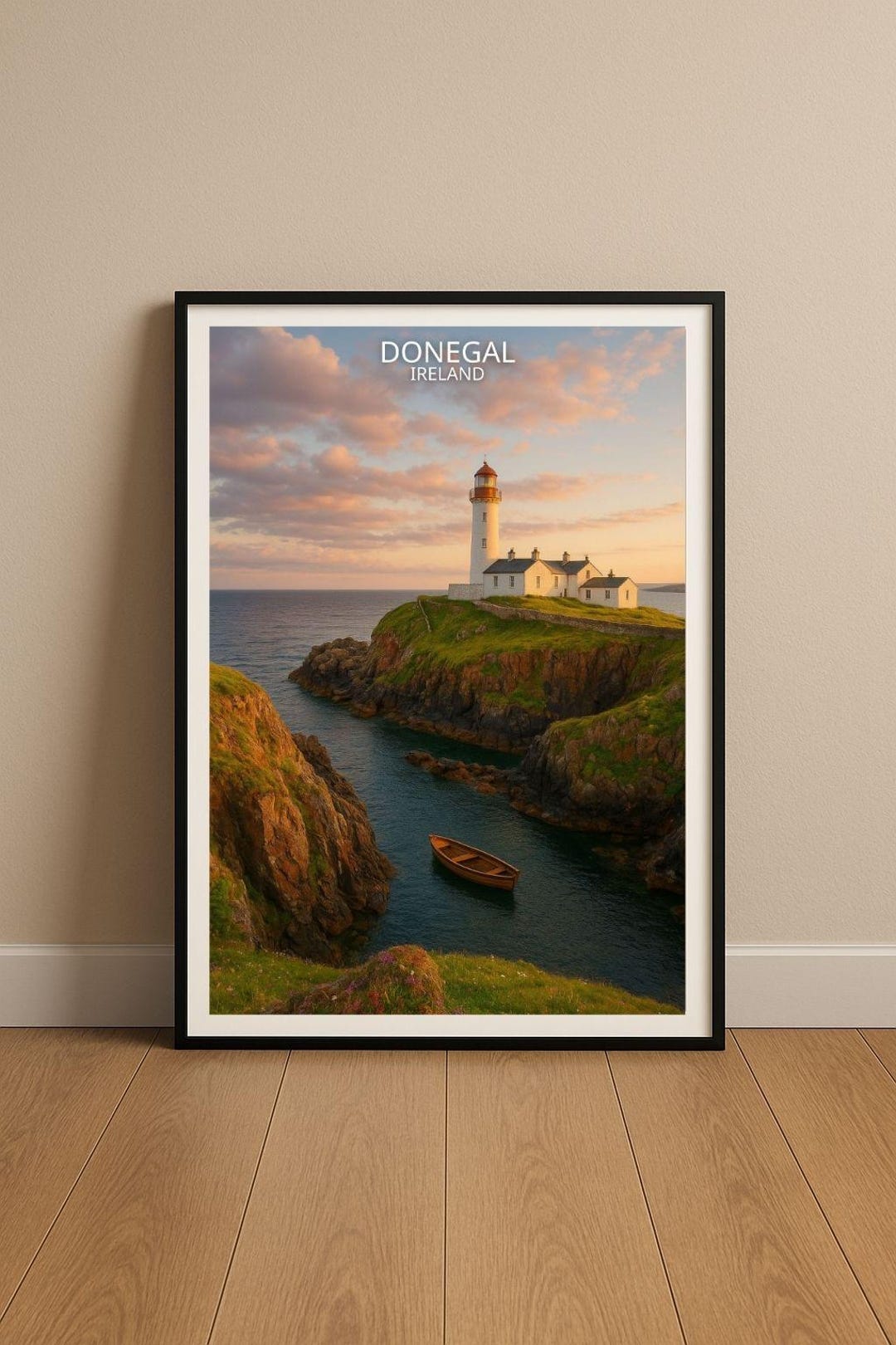 Donegal Ireland Lighthouse Digital Travel Poster | Coastal Wall Art ...