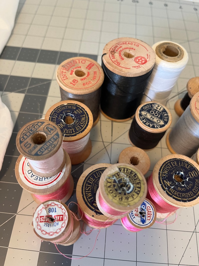 Vintage Wooden Thread Spools - Etsy