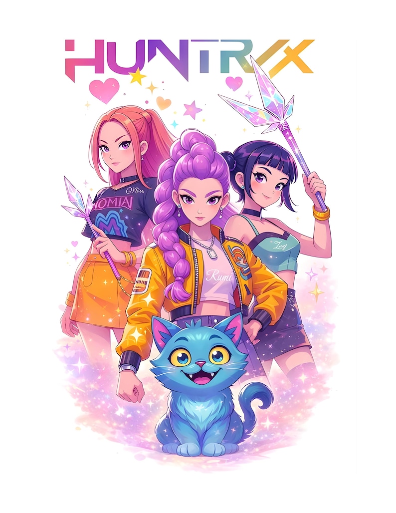 Kpop Huntrix Demon Hunters PNG Pack, Saja Girls Boys Art, Anime Tiger ...