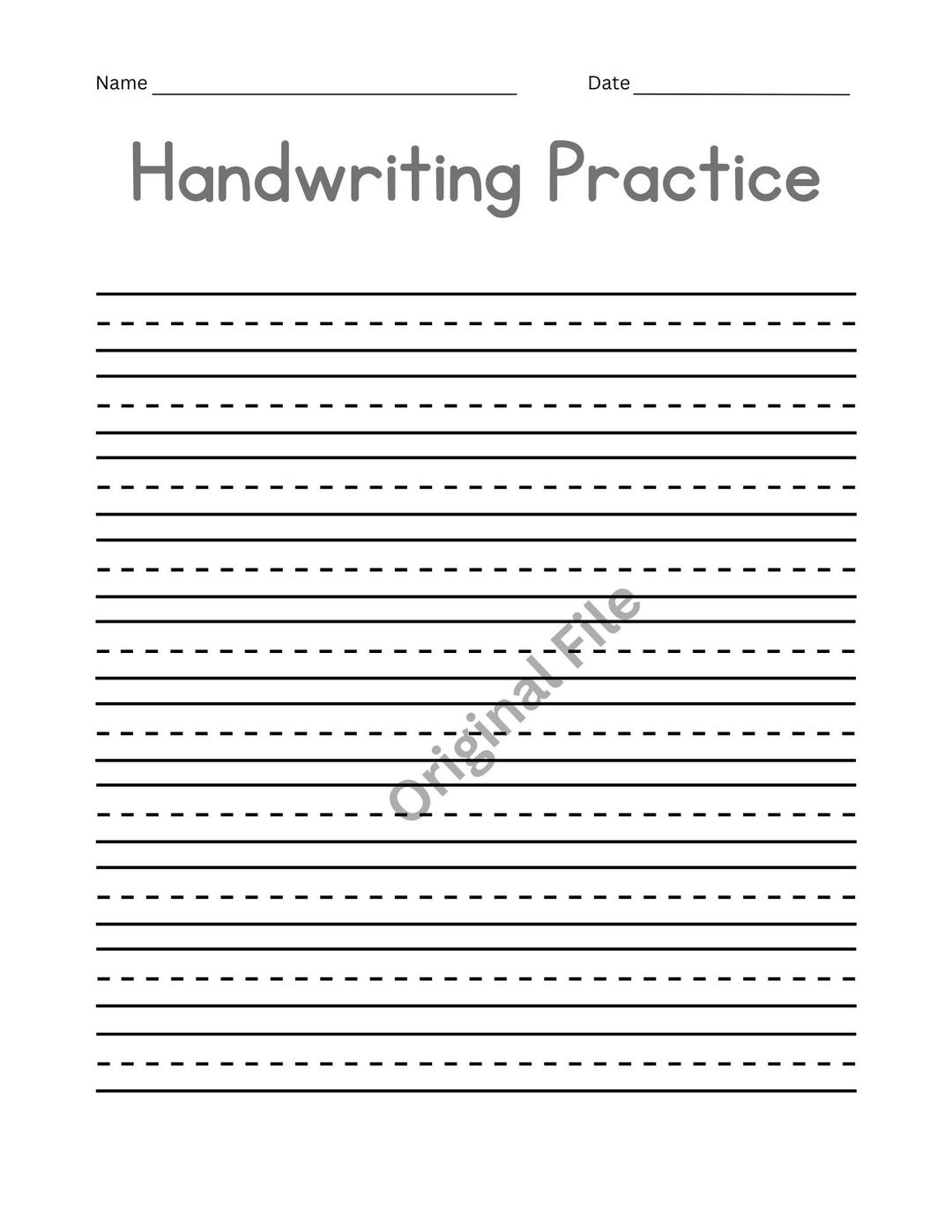 Handwriting Practice Lined Worksheet, Kids Writing Skills, Neat Letter ...