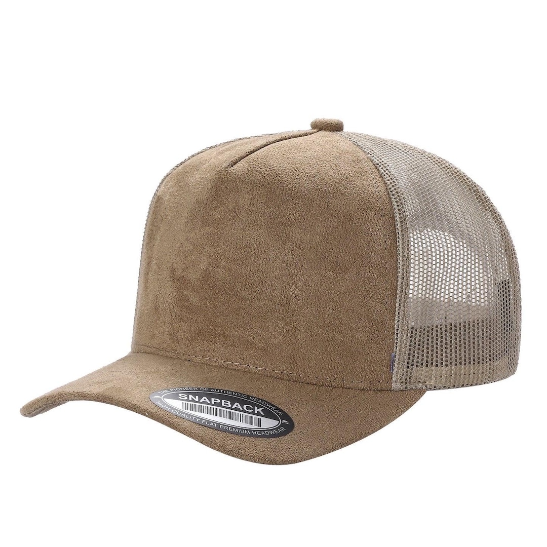 Suede Trucker Mesh Cap. 5 Panel Front Adjustable Snapback. - Etsy