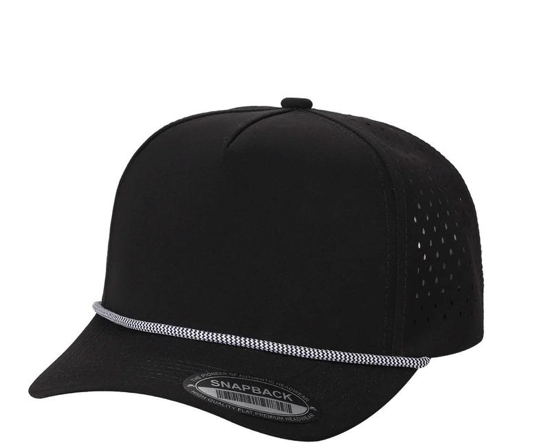 Blank 5-panel Hat: Customizable Snapback With Rope & Laser Vents - Etsy