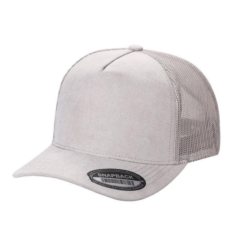 Suede Trucker Mesh Cap. 5 Panel Front Adjustable Snapback. - Etsy