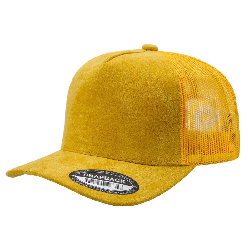 Suede Trucker Mesh Cap. 5 Panel Front Adjustable Snapback. - Etsy