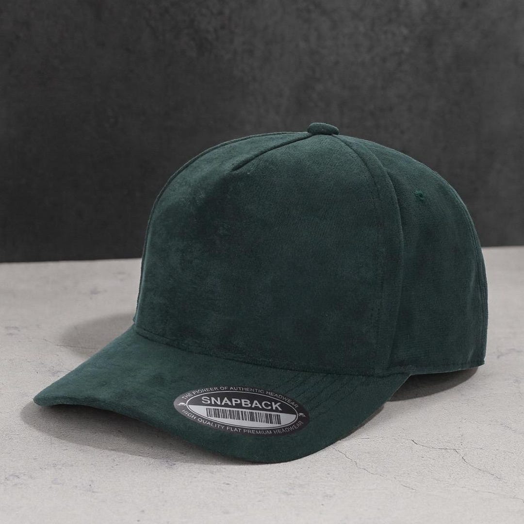 Plain Suede Snapback Hat: 5 Panel Customizable Baseball Cap. Unisex ...
