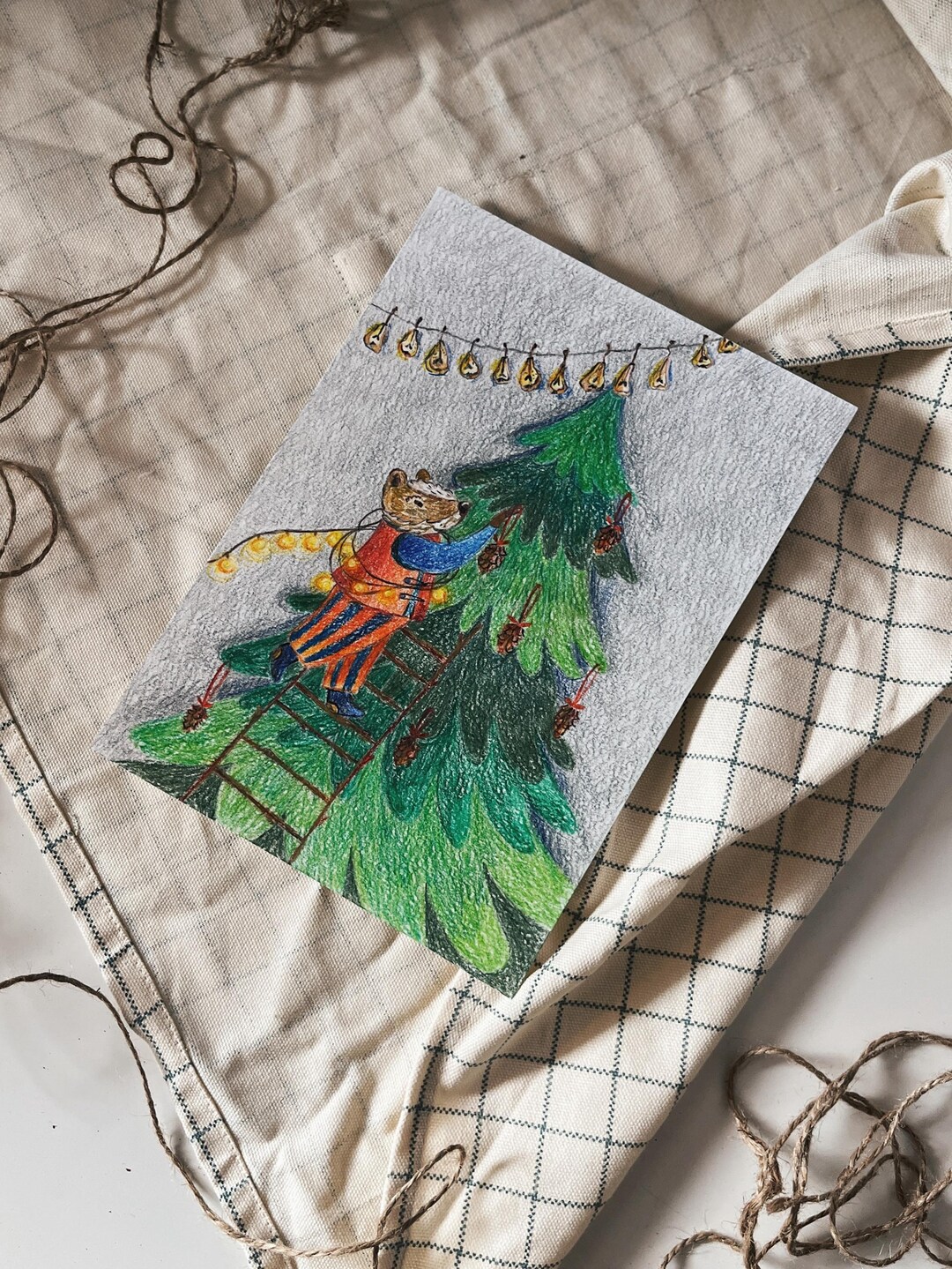 Christmas Badger Holiday Card & Poster: Cozy Winter Print (digital ...