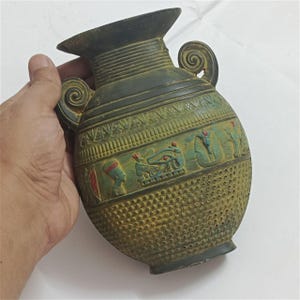 Pharaonic Pottery Replica, Antique-style Vase With Engraved Egyptian ...