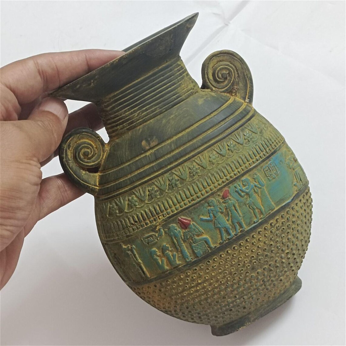 Pharaonic Pottery Replica, Antique-style Vase With Engraved Egyptian ...