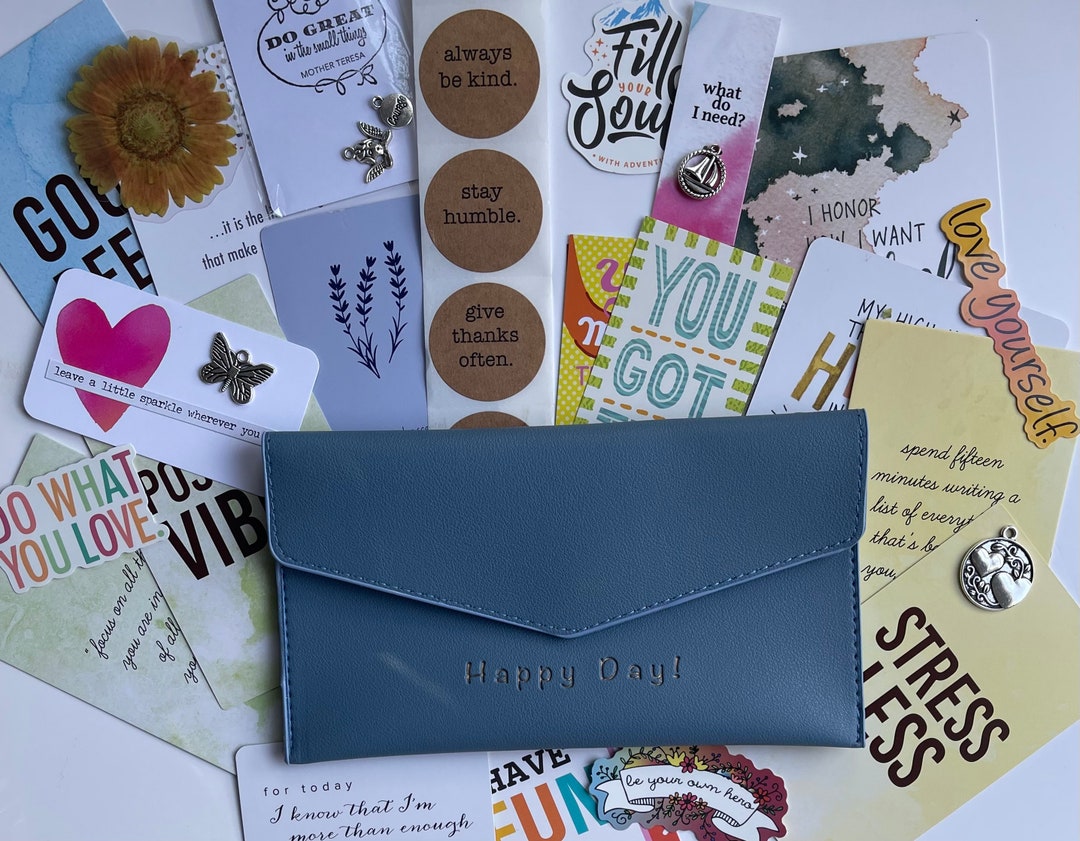 Positive Affirmations Wallet: Inspirational Quote Cards, Stickers ...