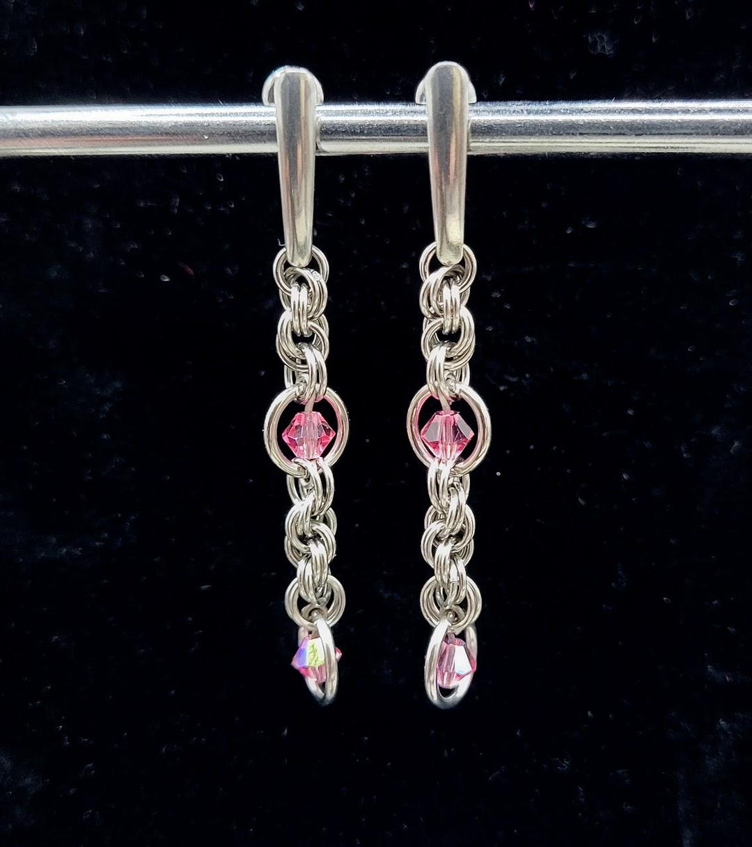 Rose Double Spiral Double Orbit Stainless Steel Earrings - Etsy