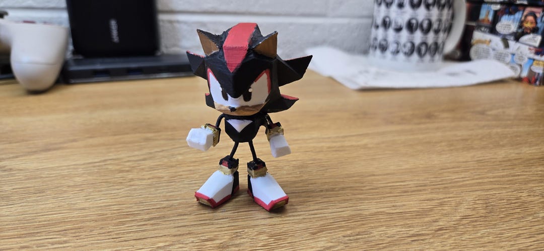 Low Poly Shadow the Hedgehog Figure - Etsy