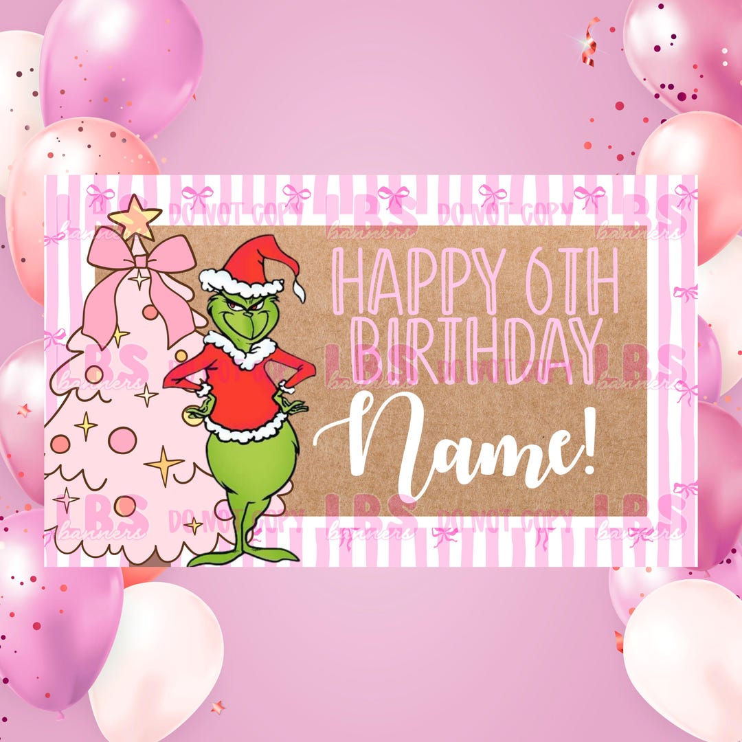Pink Christmas Editable Canva Banner Template | 36x60in Size | Digital ...