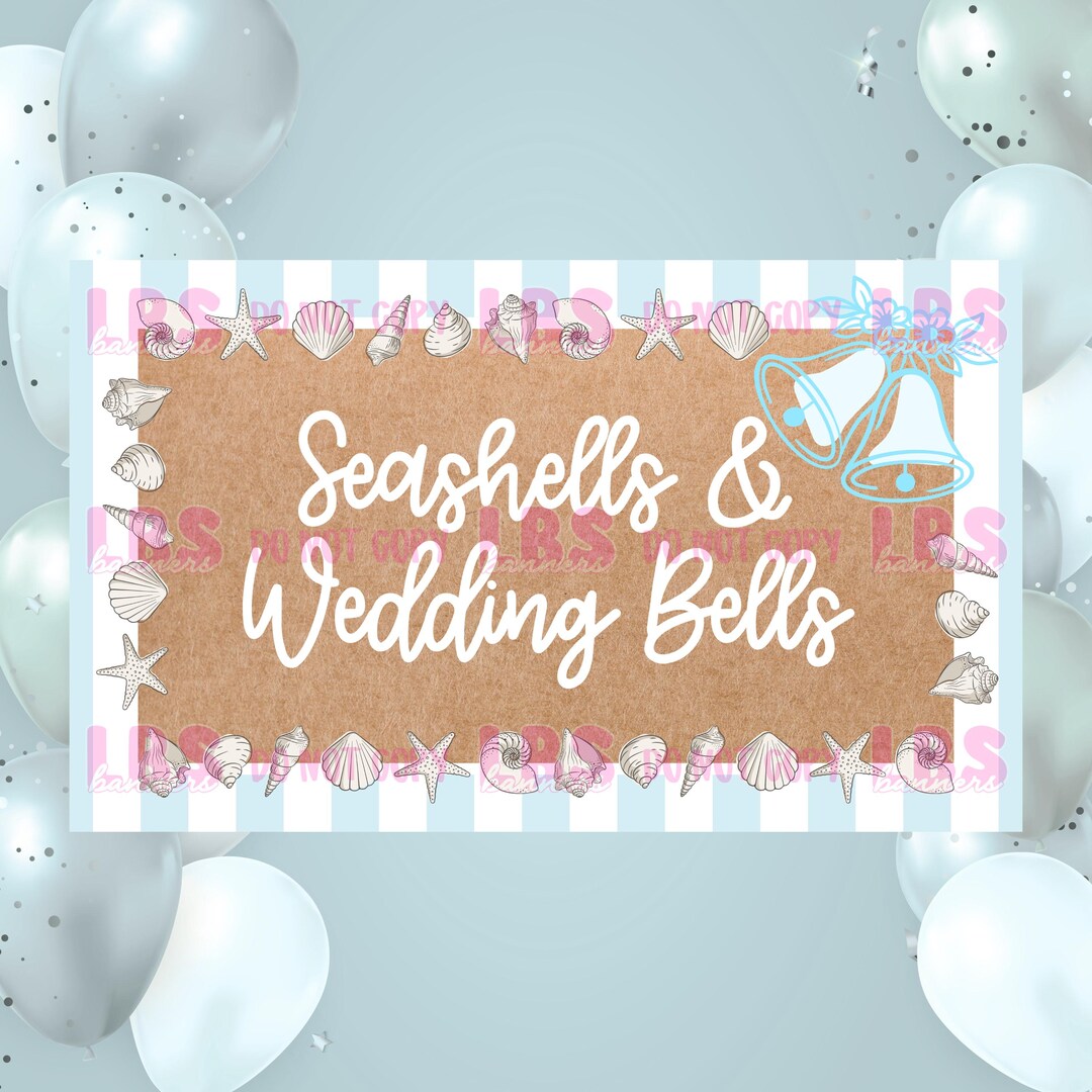 Seashells & Wedding Bells Editable Canva Banner Template | 36x60in Size ...