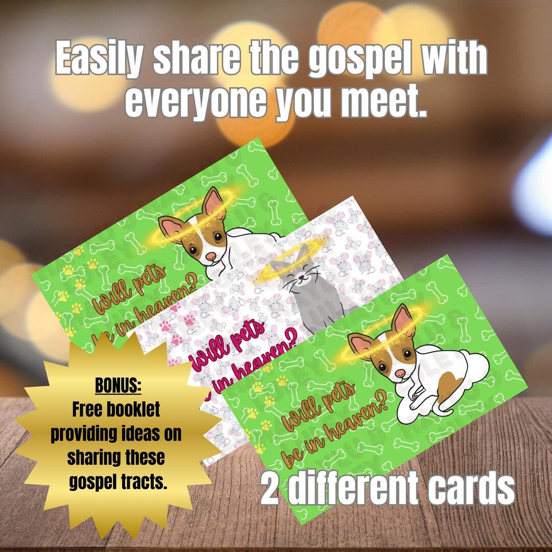 Pets in Heaven Gospel Tract Cards: Dog & Cat Christian Evangelism (300 ...