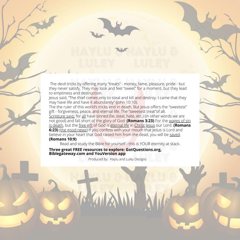 Festive Halloween Gospel Tracts, Autumn Christian Evangelism Outreach ...