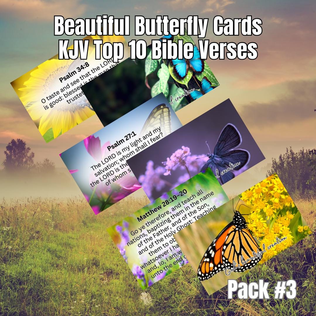 KJV Butterfly Design Bible Verses: Christian Scripture Art, 300 DPI ...