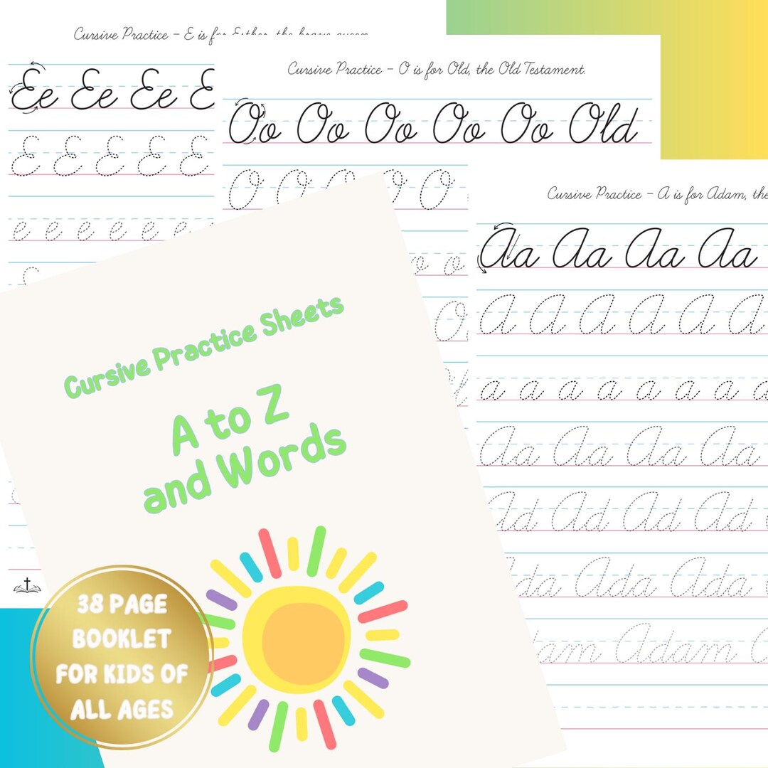 Cursive Handwriting Practice Workbook, Alphabet Animal Tracing (PDF ...