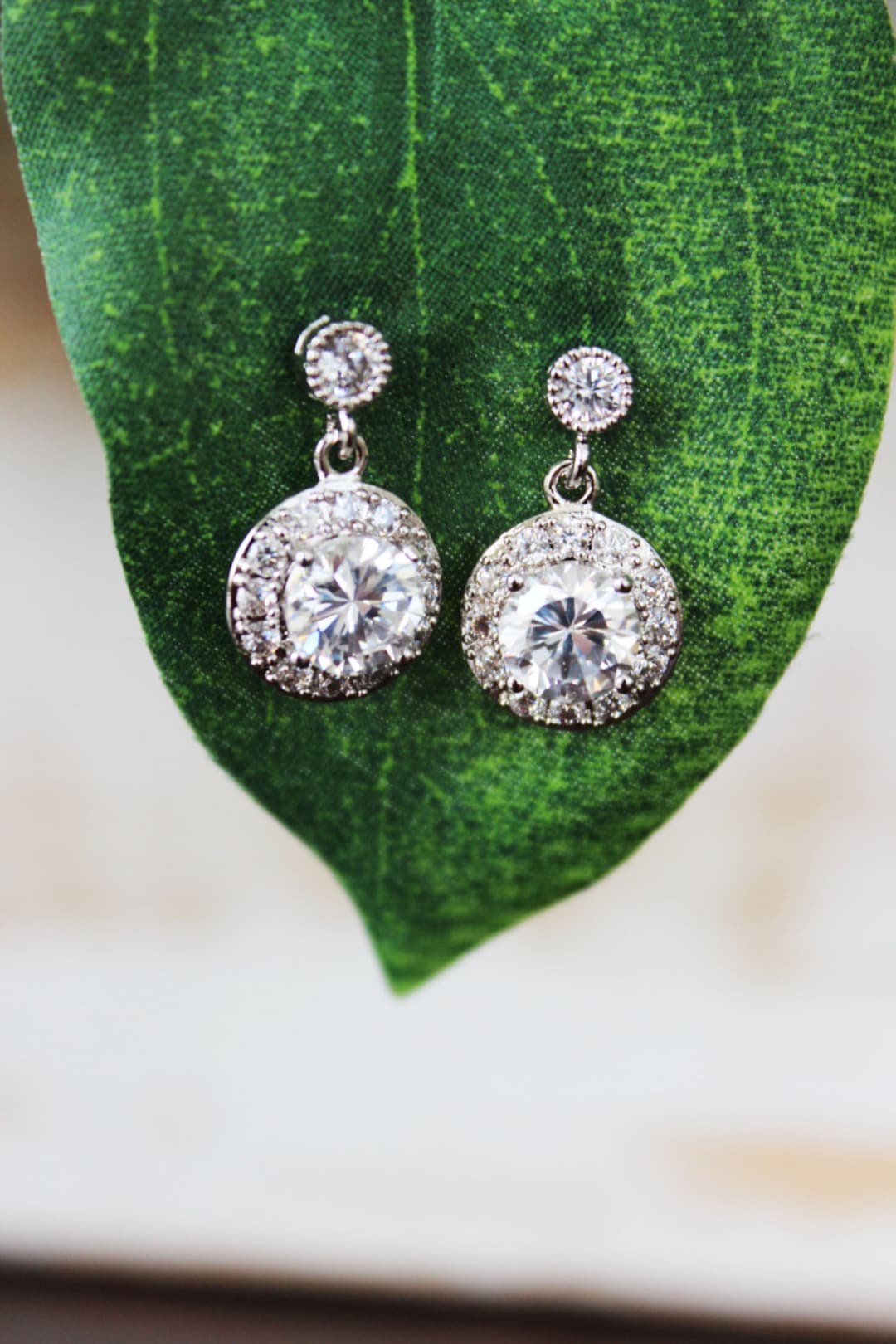 Simple Crystal Post Wedding Earrings, Crystal Post Bridal Earrings ...
