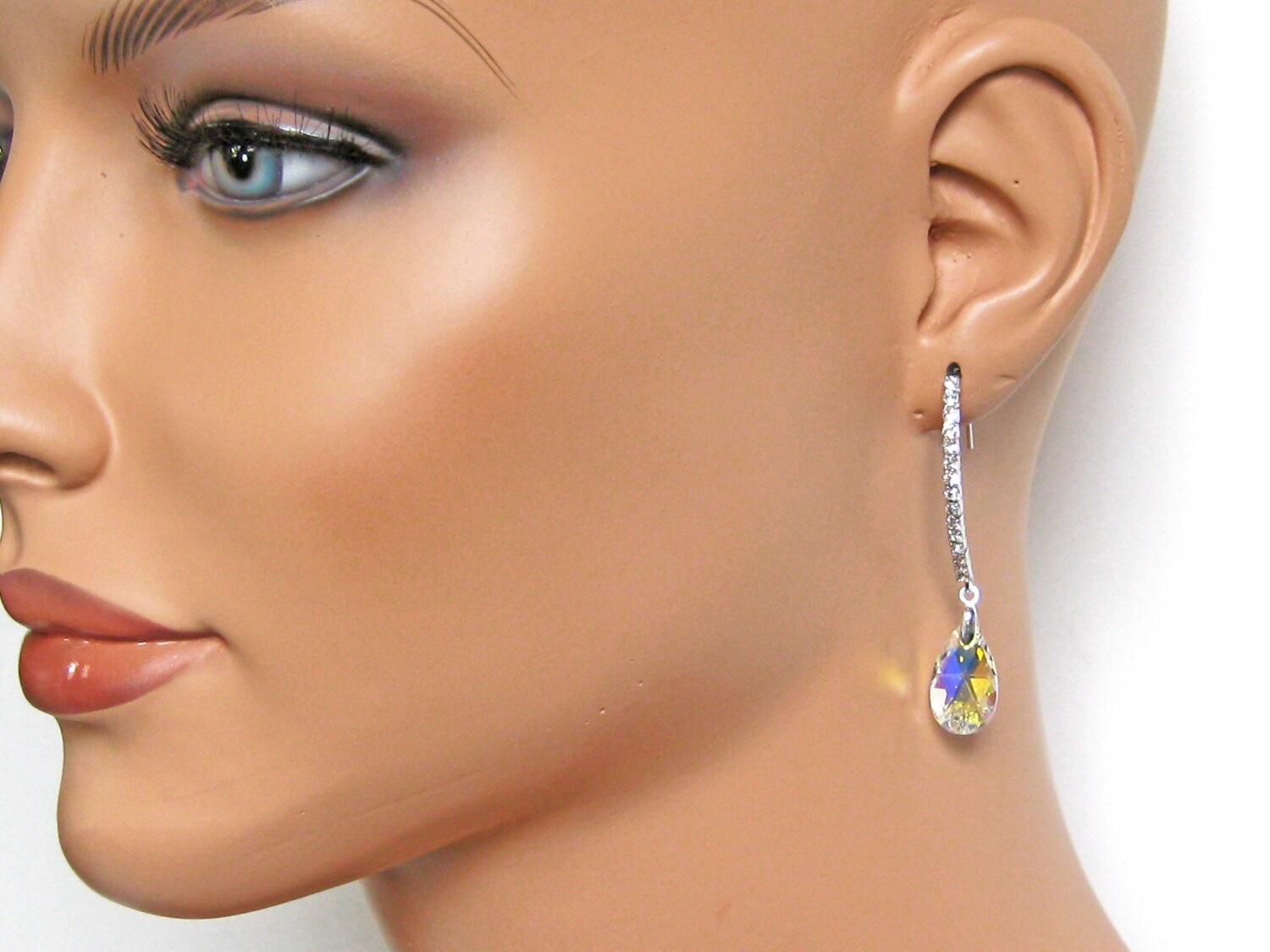 Bridal Earrings, Rhinestone Bridal Jewelry, Wedding Earrings, Crystal ...