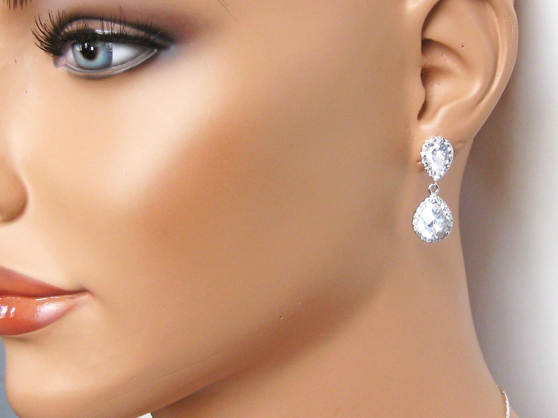 Bridal Earrings. Rhinestone Earrings. Bridal Jewelry. - Etsy