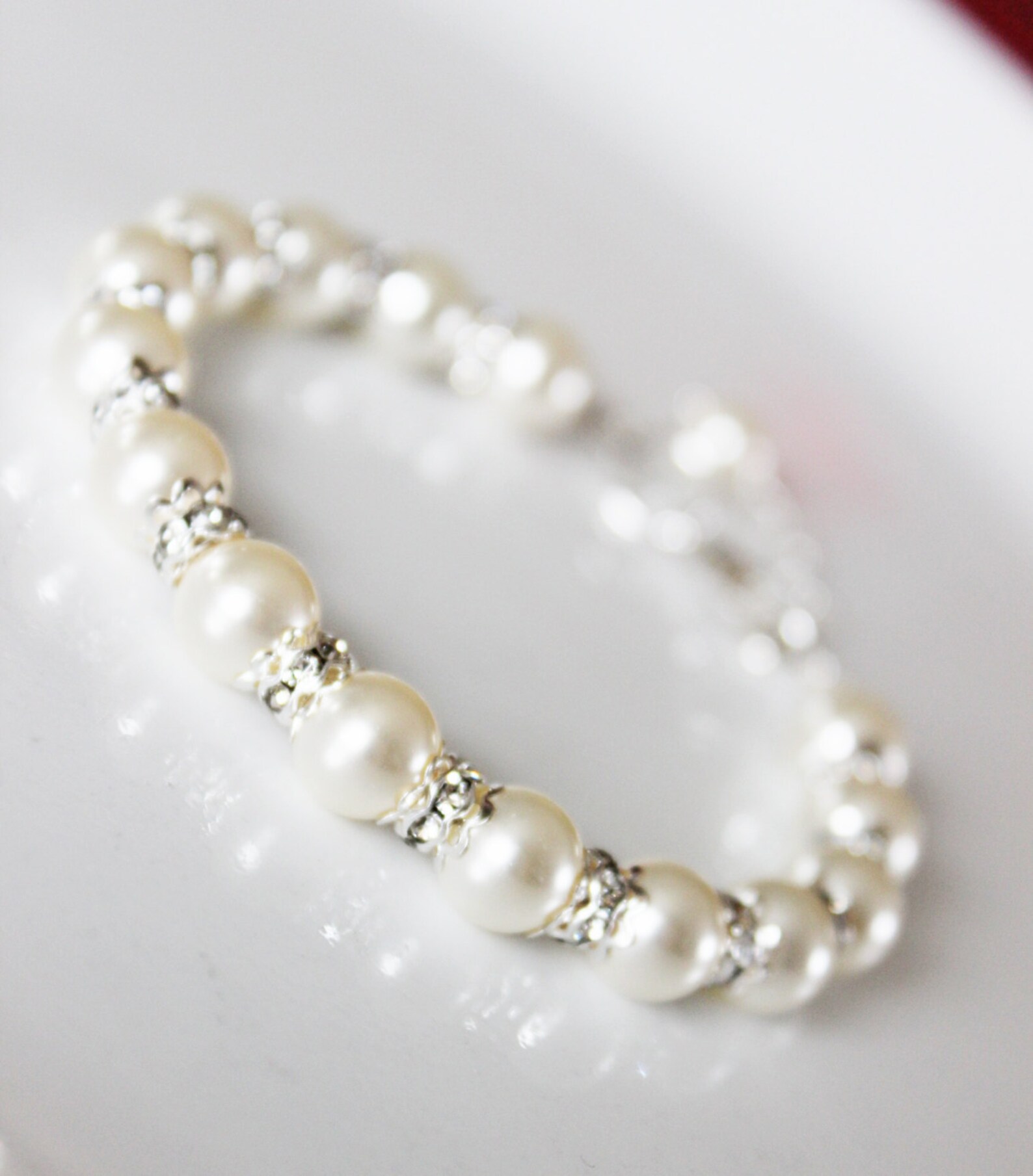 Classic Rhinestone Pearl Bracelet, Bridal Bracelet, Bridal Jewelry ...