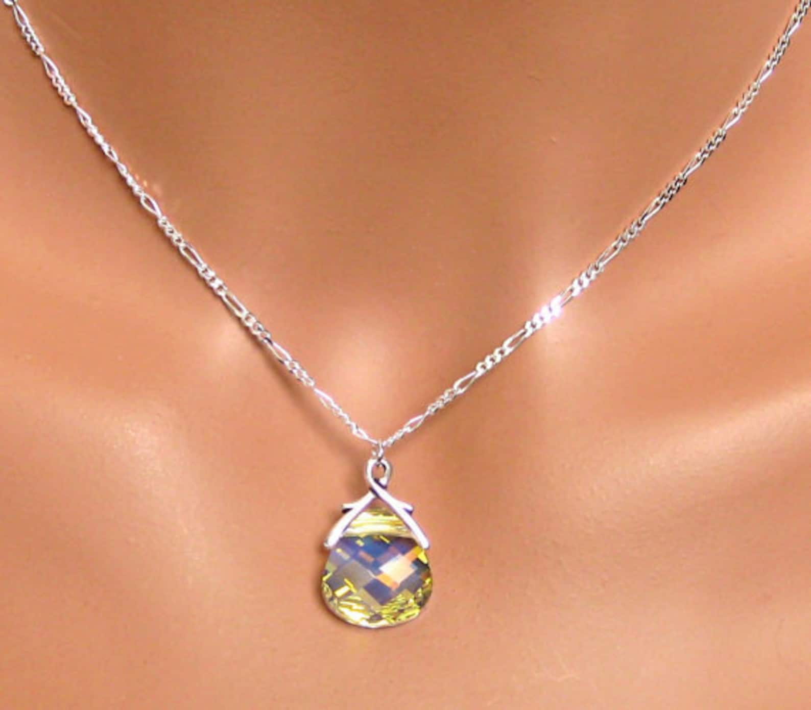 Crystal Pendant Bridal Jewelry Set Bridesmaids Gift Wedding Jewelry Set ...