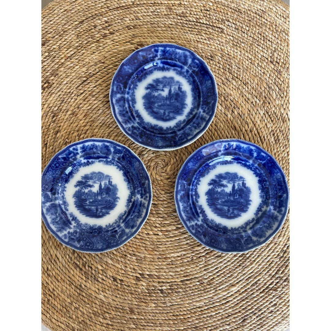 Antique Flow Blue Plates - Etsy