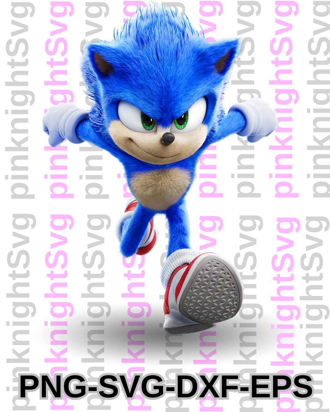 Sonic SVG PNG | Sonic the Hedgehog Clipart | DXF & Eps Cut File | Sonic ...
