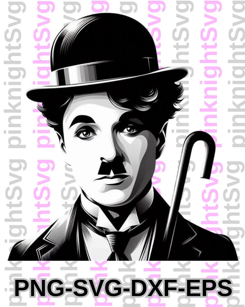 Charlie Chaplin SVG PNG | Vintage Actor Clipart | DXF Epscricut ...