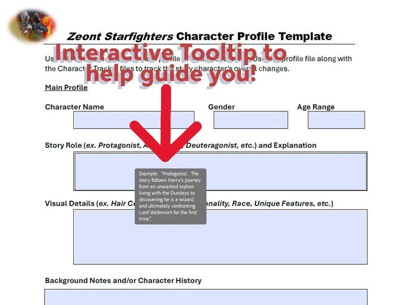 Character Profile Template | Character Development Worksheet | Writing ...