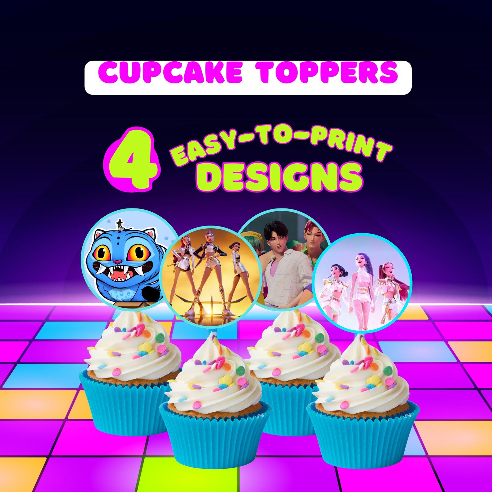 K-pop Demon Hunter Birthday Party Bundle | Derpy the Cat | Huntrix ...