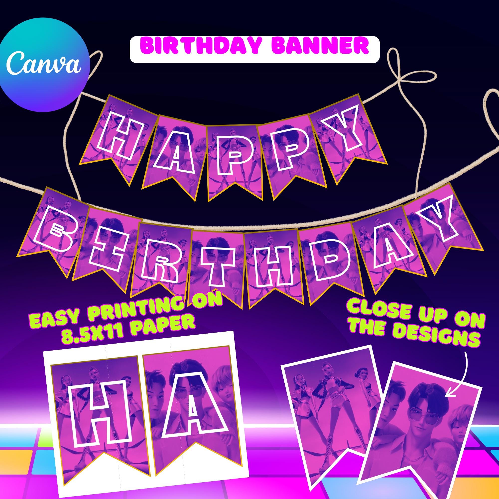 K-pop Demon Hunter Birthday Party Bundle | Derpy the Cat | Huntrix ...