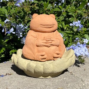 ZEN MEDITATING FROGS (size & Color Options): Solid Stone Sculpture ...