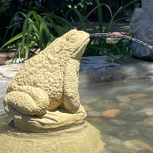 VINTAGE FROG SPITTER 4 Color Options: Solid Stone Plumbed Statue ...