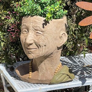 BUDDHIST MONK PLANTER custom Stain Option: Solid Stone Container ...