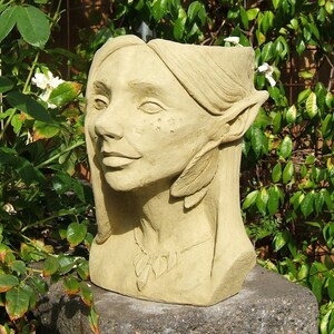 FAIRY HEAD PLANTER premium Color Options: Solid Stone Container ...
