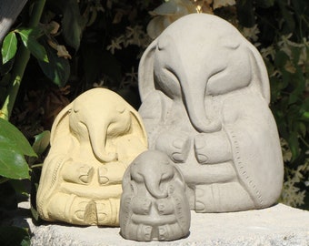 ZEN MEDITATING ELEPHANT size & Color Options: Solid Stone Inspirational ...